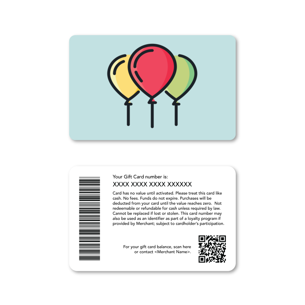 Balloon Gift Cards – Talech Gift Card Store